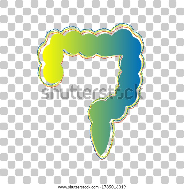 Intestines Sign Blue Green Gradient Icon Stock Vector (Royalty Free ...