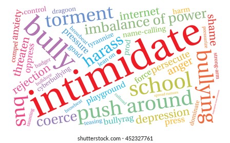 Intimidate Word Cloud On White Background Stock Vector (Royalty Free ...