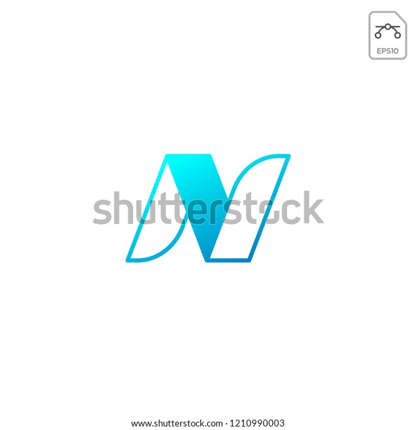 Intitial N Outline Geometric Logo Template: vector de stock (libre de ...