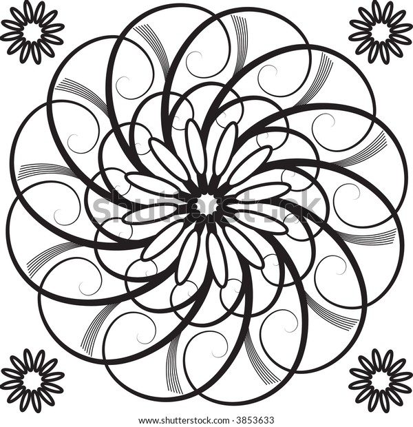 Intricate Floral Spiral Design Vector Format: vector de stock (libre de ...