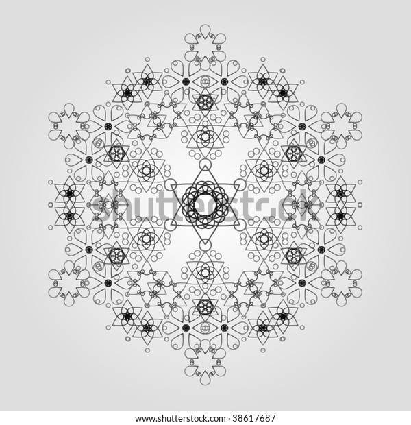 Intricate White Vector Snowflake Made Smaller Stock Vector (Royalty ...