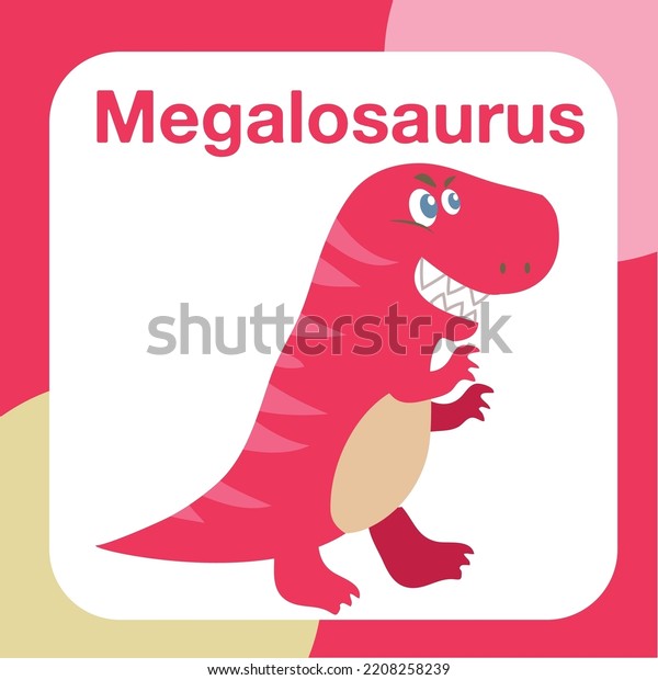 Introducing Kinds Dinosaurs Kids Educational Flashcard Stock Vector ...