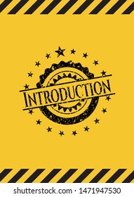 Introduction Black Grunge Emblem Inside Yellow Stock Vector (Royalty ...