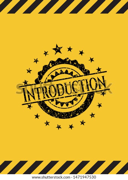 Introduction Black Grunge Emblem Inside Yellow Stock Vector (Royalty ...