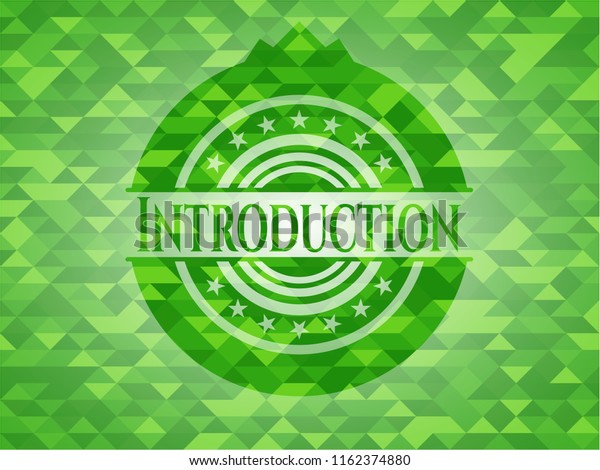 Introduction Green Emblem Mosaic Ecological Style Stock Vector (Royalty ...