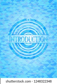 Introduction Light Blue Emblem Mosaic Background Stock Vector (Royalty ...
