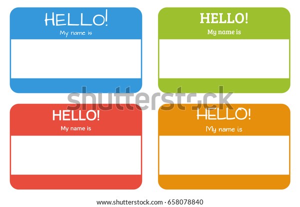 Introduction Name Card Classic Phrase Hello Stock Vector (Royalty Free ...