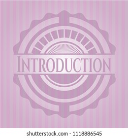 Introduction Realistic Pink Emblem Stock Vector (Royalty Free ...