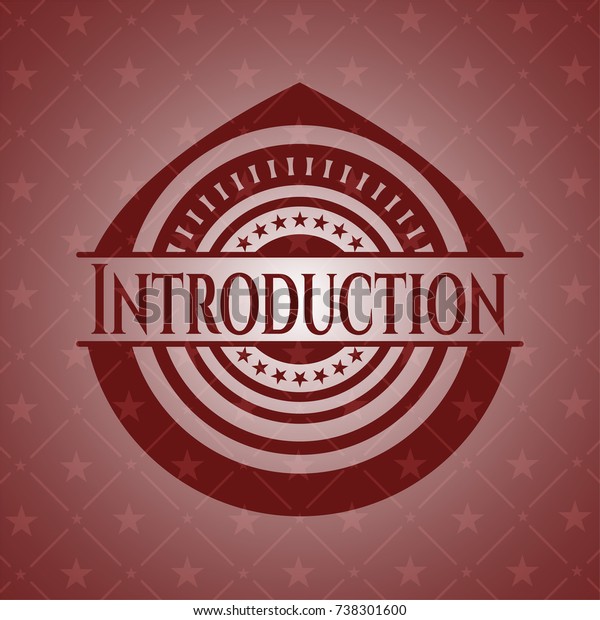Introduction Realistic Red Emblem Stock Vector (Royalty Free) 738301600 ...