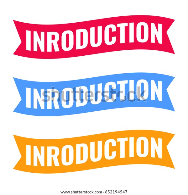 Introduction Ribbon Icon Set Flat Vector Stock Vector (Royalty Free ...