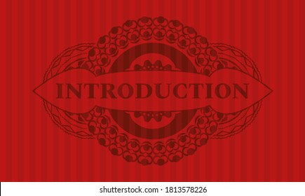 Introduction Text Inside Red Color Emblem Stock Vector (Royalty Free ...