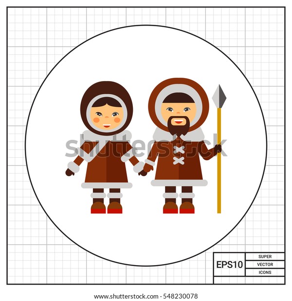 Inuit Couple Icon: vector de stock (libre de regalías) 548230078 ...