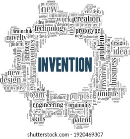 Invention Vector Illustration Word Cloud Isolated Stock Vector (Royalty ...