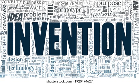 Invention Vector Illustration Word Cloud Isolated Stock Vector (Royalty ...