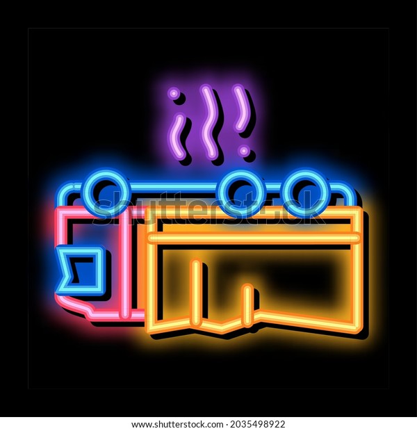 Inverted Car Accident Neon Light Sign Stock Vector (Royalty Free ...