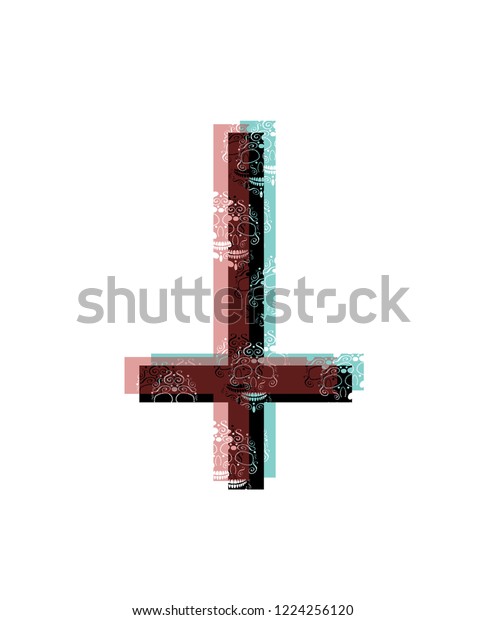 Inverted cross, color channels effect background