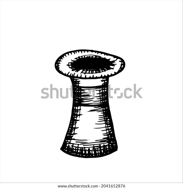 Inverted Cylinder Hand Drawn Drawing Style Stock Vector (Royalty Free ...