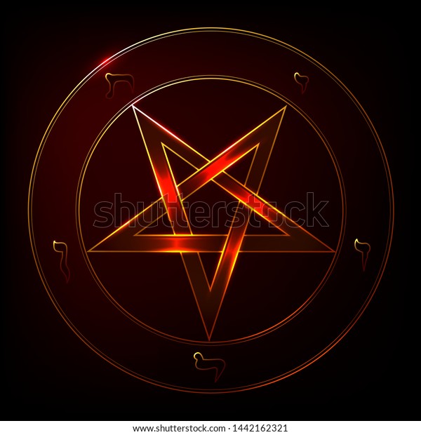 Inverted Pentagram Symbol Pentagram Isolated Vector Stock Vector ...