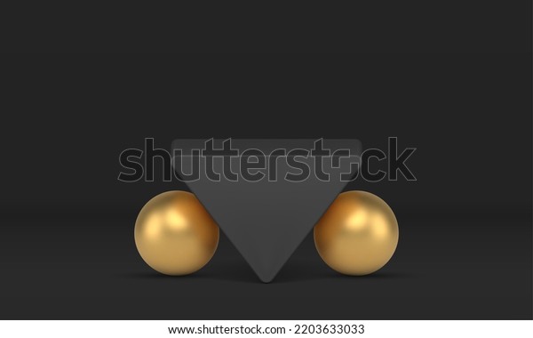 Inverted Triangle Golden Sphere Abstract Geometric Stock Vector ...