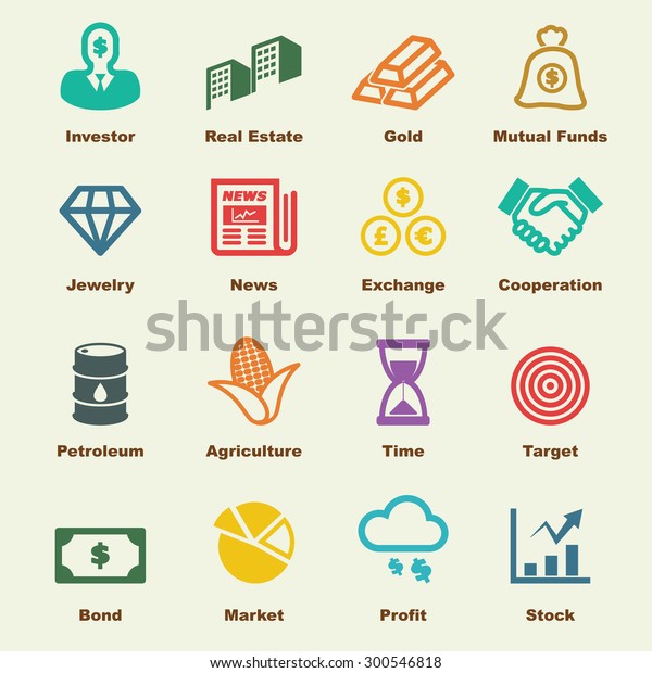 Investment Elements Vector Infographic Icons 库存矢量图（免版税）300546818