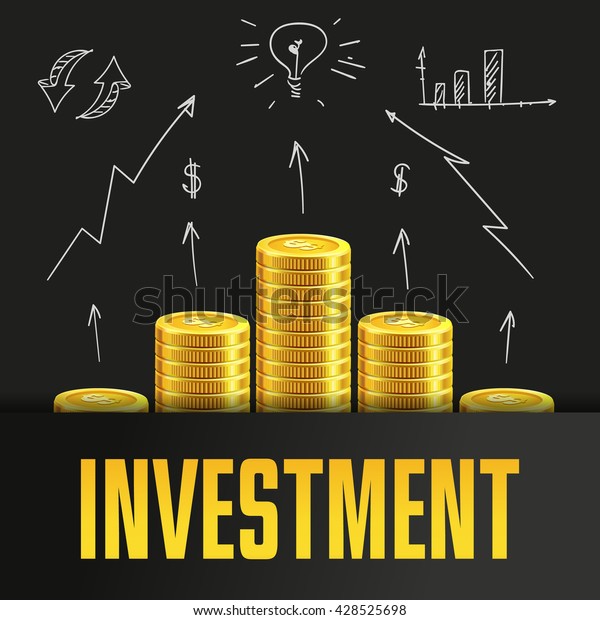 Investment Poster Banner Design Template Golden Stock Vector (Royalty ...