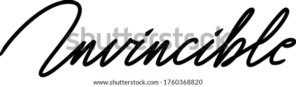 Invincible Quote Modern Calligraphy Text Vector Stock Vector (Royalty ...