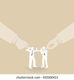 Invisible Hands Behind Man Fighting Stock Vector (Royalty Free ...