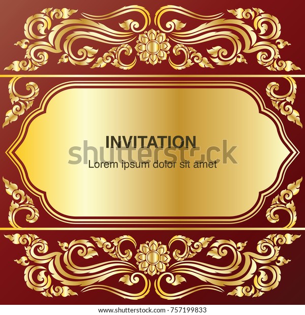 Invitation Card Background Frame Border Template Stock Vector (Royalty ...