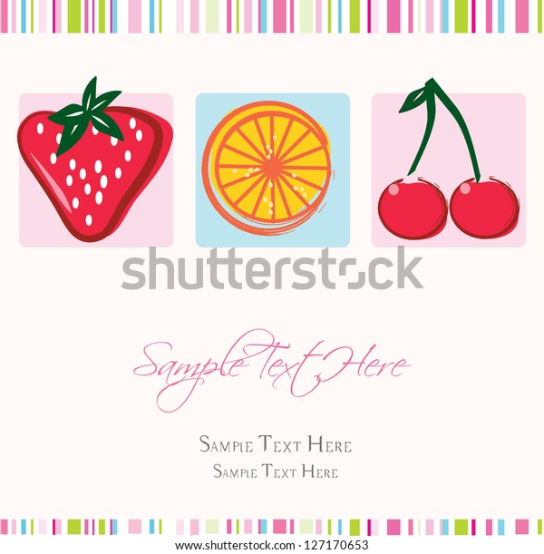 Invitation Card Fruit Stock Vector (Royalty Free) 127170653 | Shutterstock