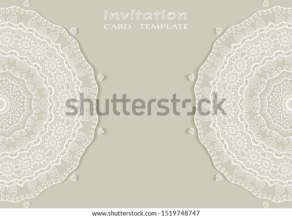 Invitation Card Template Frame Border Doodle Stock Vector (Royalty Free ...
