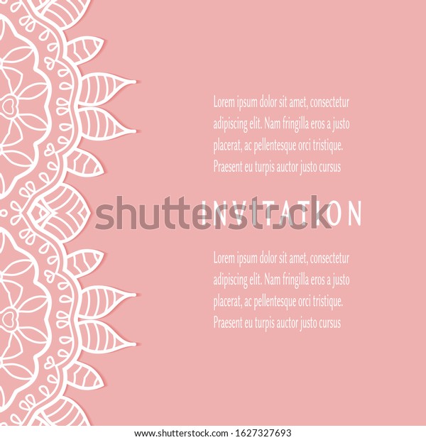 Invitation Card Template Frame Border Doodle Stock Vector (Royalty Free ...