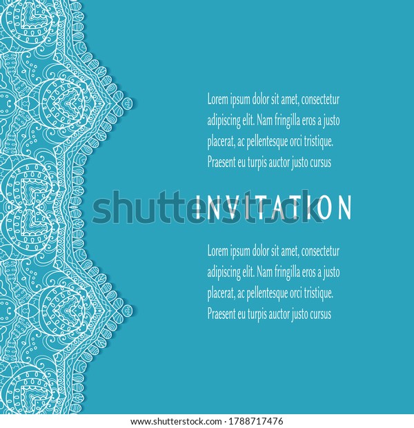 Invitation Card Template Frame Border Doodle Stock Vector (Royalty Free ...