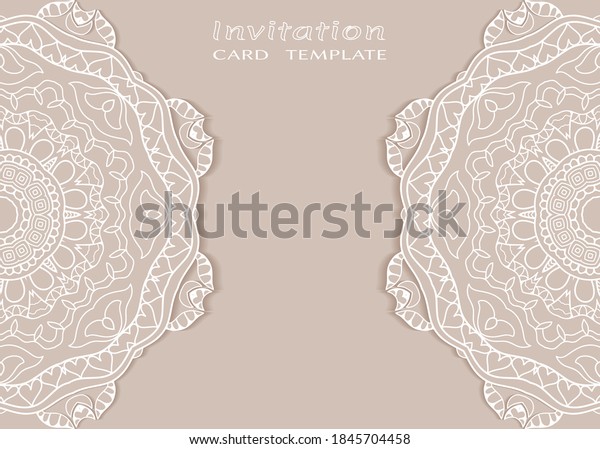 Invitation Card Template Frame Border Doodle Stock Vector (Royalty Free ...