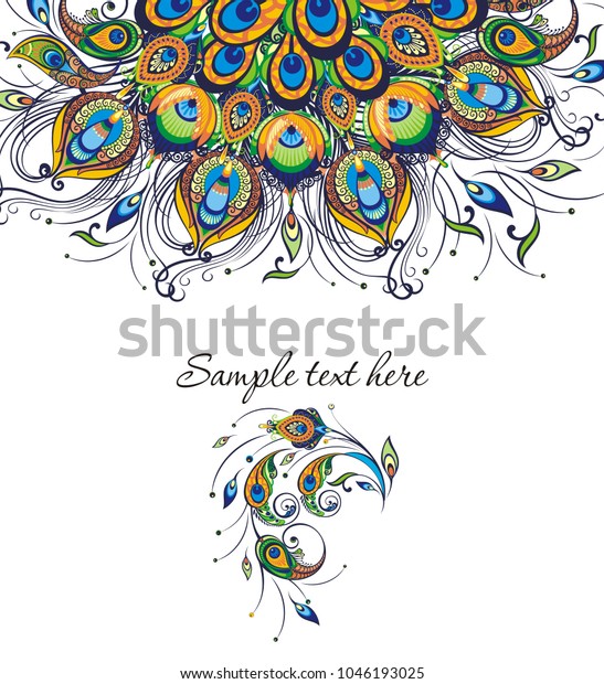 Invitation Card Templates Peacock Patterned Stock Vector (Royalty Free ...
