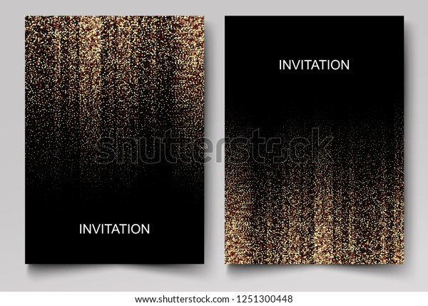 Invitation Design Template Gold Glitter On: เวกเตอร์สต็อก (ปลอดค่า ...