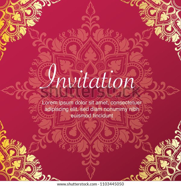 Invitation Template Background Frame Border Vector Stock Vector ...