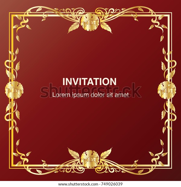Invitation Template Background Frame Border Vector Stock Vector ...
