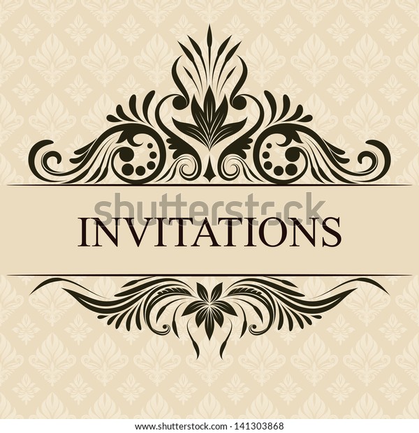 Invitations Border Stock Vector (Royalty Free) 141303868 | Shutterstock