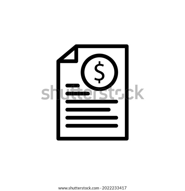 Invoice Bill Icon Suitable Info Graphics Stock Vector (Royalty Free ...