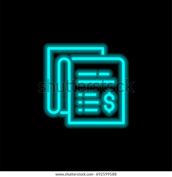 Invoice Blue Glowing Neon Ui Ux Stock Vector (Royalty Free) 692599588 ...