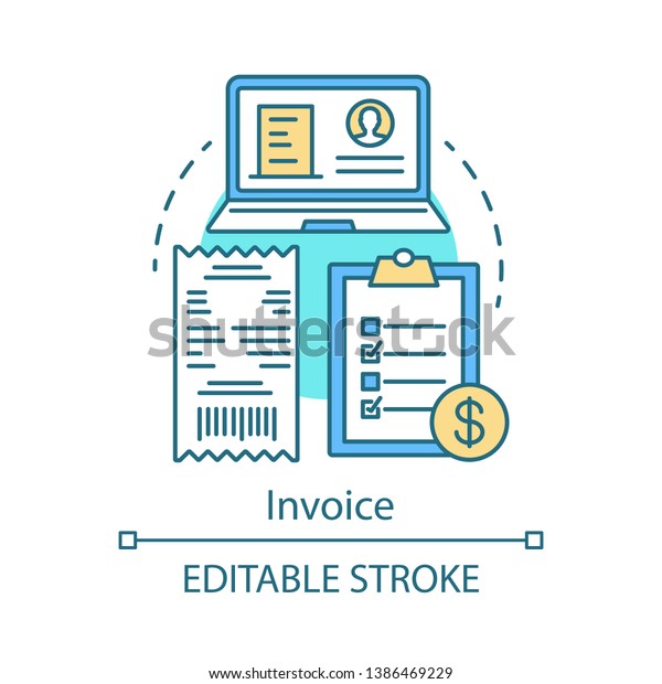 Invoice Concept Icon Commercial Document Idea Stock Vector (Royalty ...