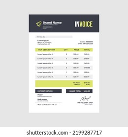 Invoice Design Payment Document Brand Invoice Stock Vector (Royalty ...