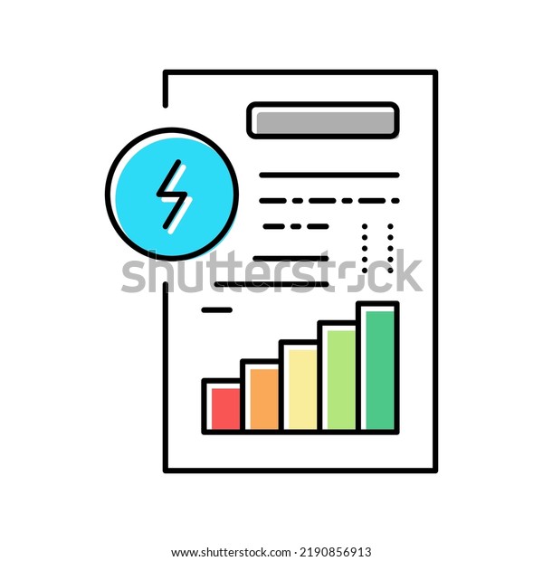 Invoice Document Energy Saving Color Icon Stock Vector (Royalty Free ...
