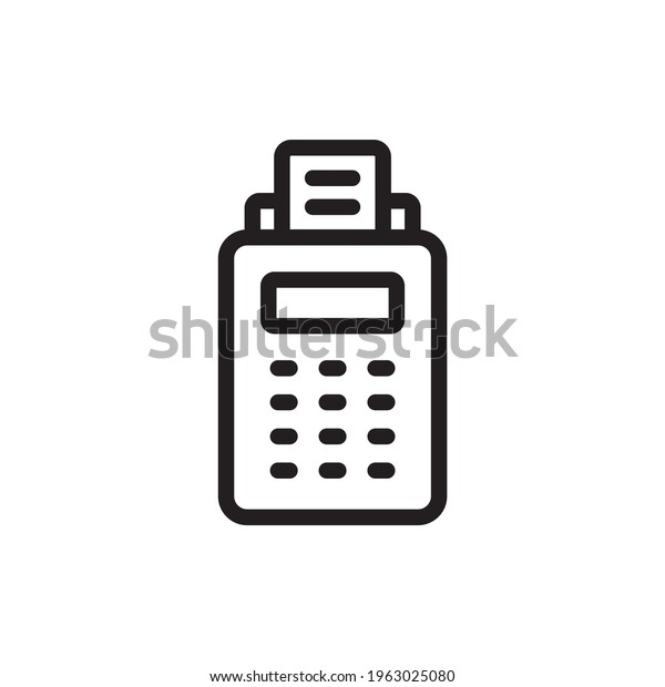 Invoice Machine Vector Outline Icon Banking Stock Vector (Royalty Free ...