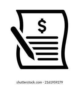 Invoice Sheet Icon Black Vector Graphics Stock Vector (Royalty Free ...