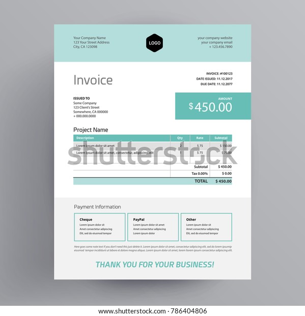 Invoice Template Infographic Design Form Vector Stock Vector (Royalty ...