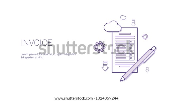 Invoice Web Banner Copy Space Business Stock Vector (Royalty Free ...
