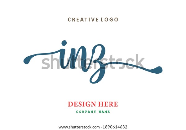 Inz Lettering Logo Simple Easy Understand Stock Vector (Royalty Free ...