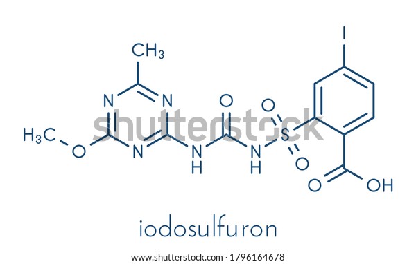 Iodosulfuron Herbicide Molecule Skeletal Formula Stock Vector (Royalty ...