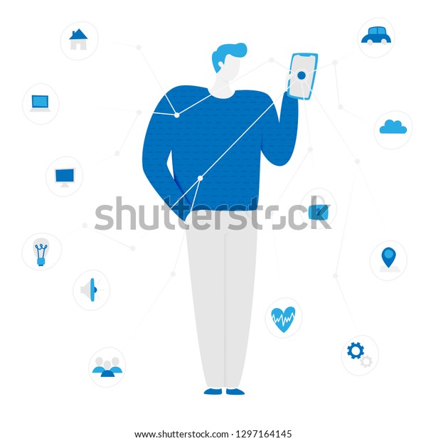 Iot Concept People Internet Things Vector Stock Vector (Royalty Free ...